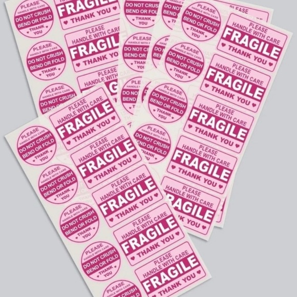 Office | 10 Pink Fragile Stickers | Poshmark